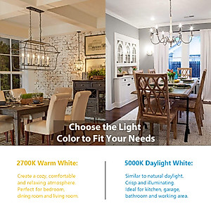 12-Pack Dimmable E12 LED Candelabra Bulbs 60W Equivalent, 2700K Soft Warm White, 600 Lumens B11 Candle Base 6W C35 LED Filament Vintage Light Bulbs, Clear Glass for Chandelier Ceiling Fan High CRI 90+