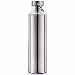 LifeSky Stainless Steel Water Bottle, Double Wall Vacuum Insulated Leak Proof Sports Bottle, Keep liquid Cold for up to 24 Hours, Wide Mouth, 34 OZ