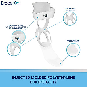 BraceOn AFO Drop Foot Brace - Swedish Ultra Lock Foot Drop Brace For Walking, Lightweight, Women, Left