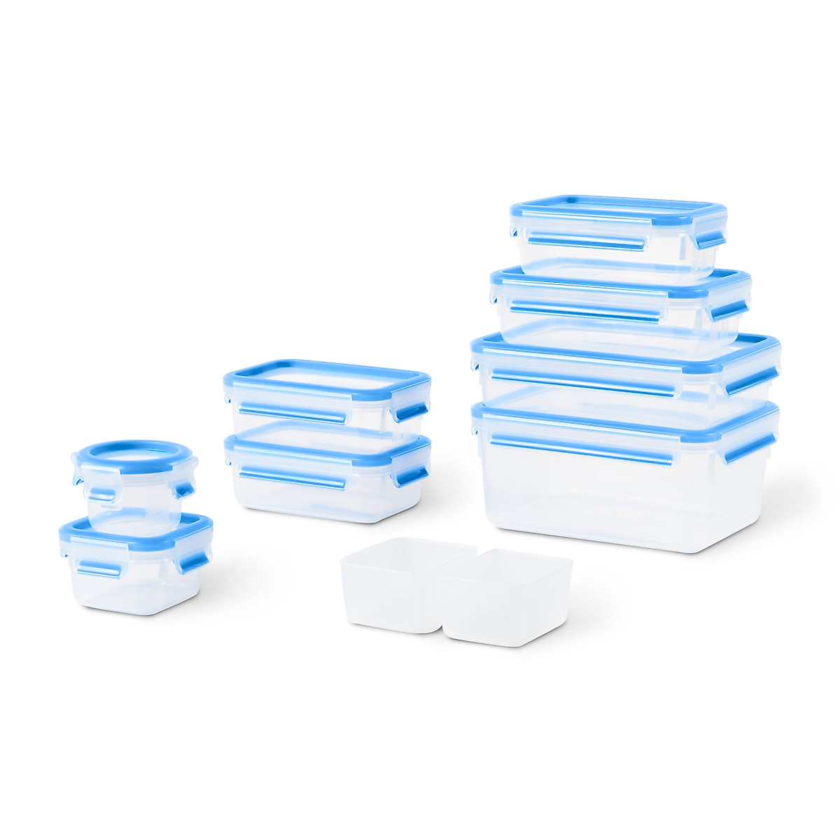 Emsa N10317 Clip & Close Food Storage Container Set 9 Pieces | Sizes: 0.15/0.2/2 x 0.55/0.55 ins./0.8/1.2/2.2 L | 100% Leak-proof & Hygienic | Fresh Seal | BPA Free | Baby Care Standard | Made in