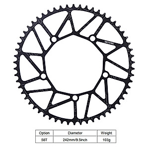 130 BCD Chainring, Aluminium Alloy Bicycle Narrow Wide Chainring Bike Chain Wheel Crank Plates Chainwheel 50T 52T 54T 56T 58T Accessories Repair Spare Parts Single Disc Sprocket for Road Mountain Bike