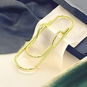 NELJIBEHU Metal Pen Clips in Gold/Silver/Rose Gold - Pack of 12 Paperclip Pen Holders for Notebooks and Papers, Metal Pen Clip Holder and Pen Holder Clip Included