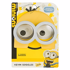 Sun-Staches Minions Official Kevin Goggles Mask | Costume Accessory |White Goggles Signature Yellow Minion Mask | One Size Fits Most