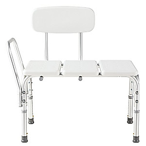 Delta Faucet DF565 Bathroom Safety Adjustable Transfer Bench in White