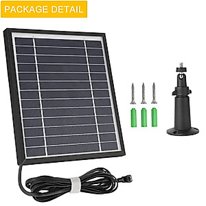 iTODOS Solar Panel Compatible with Blink Outdoor (3rd Gen) XT3 and Blink XT XT2, 11.8Ft Outdoor Power Charging Cable and Adjustable Mount,Weatherproof Aluminum Alloy Sturdy and Anti-Aging- Black
