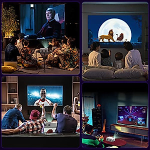 TMY Mini Projector for iPhone, Portable Projector with 5G WiFi and Bluetooth, 1080P HD Projector【with Tripod】, Movie Projector for iOS/Android/PC/TV Stick/HDMI/AV/USB, Indoor & Outdoor use