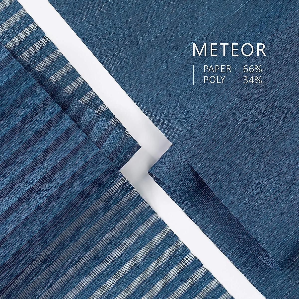 GoDear Design Adjustable Sliding Vertical Blinds for Sliding Glass Doors 45.8"- 86" W x 96" H, Extendable Panel Track Blinds, Hanging Room Dividers, Blue Trimmable Woven Fabric, Semi-Sheer, Meteor