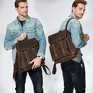 BOSTANTEN Leather Backpack for Men bunde Mens Belts