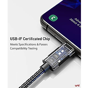 USB C to USB C Cable, uni USB Type C 100W Fast Charging Nylon Braided Cable (5A 20V) Compatible with iPad Pro 2019/2018, MacBook Pro 2019/2018/2017, Dell XPS 13/15, Surface Book 2 and More, 6.6ft