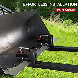 YITAMOTOR 60" 4000LBS Clamp on Pallet Forks Light Duty Forks for Tractor Loader Bucket with Adjustable Stabilizer Bar