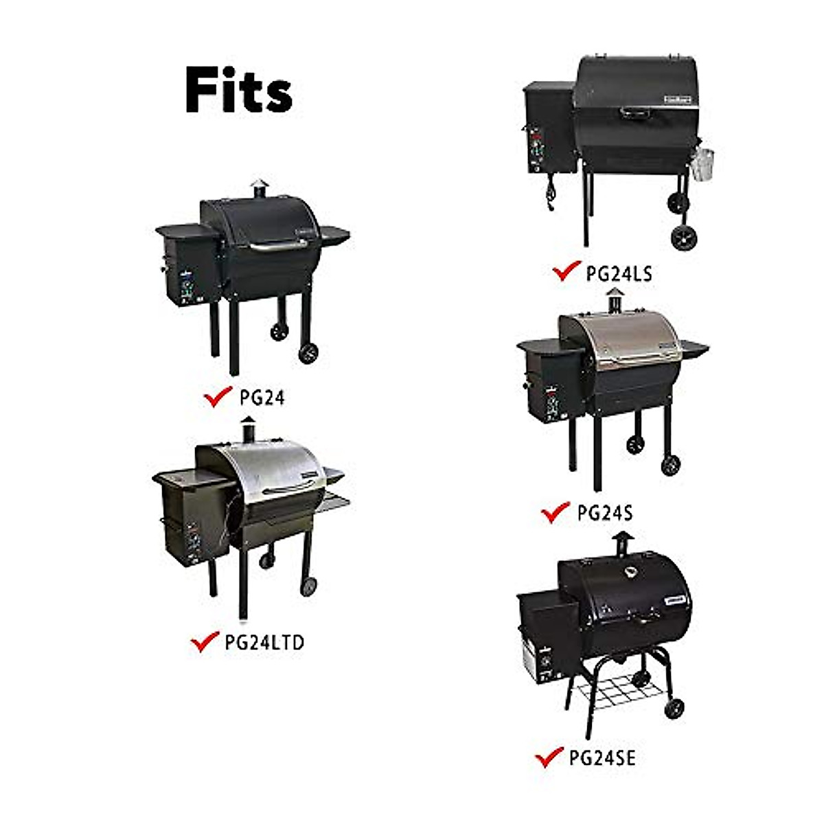 Uniflasy Pellet Grill Cover for Camp Chef Pellet Grills DLX 24", SmokePro DLX, SmokePro 24" PG24 PG24LS PG24S PG24SE PG24LTD Woodwind 24 Pellet Grills 600D Waterproof Anti-UV BBQ Cover