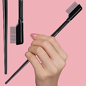2Pcs Eyelash Separator, Eyelash Comb Lash Brush Separator, Lash Comb Eyelashes Curler Makeup Mascara Applicator, Eye Makeup Brush Tools, Metal Teeth Eyelashes Grooming Tool
