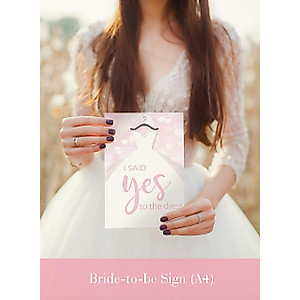 PureRejuva Wedding Dress Shopping Signs Paddles (25 pieces) - Say yes to the Dress Props – Ideal for Bridal Dress Shopping Fun with your Bridesmaids