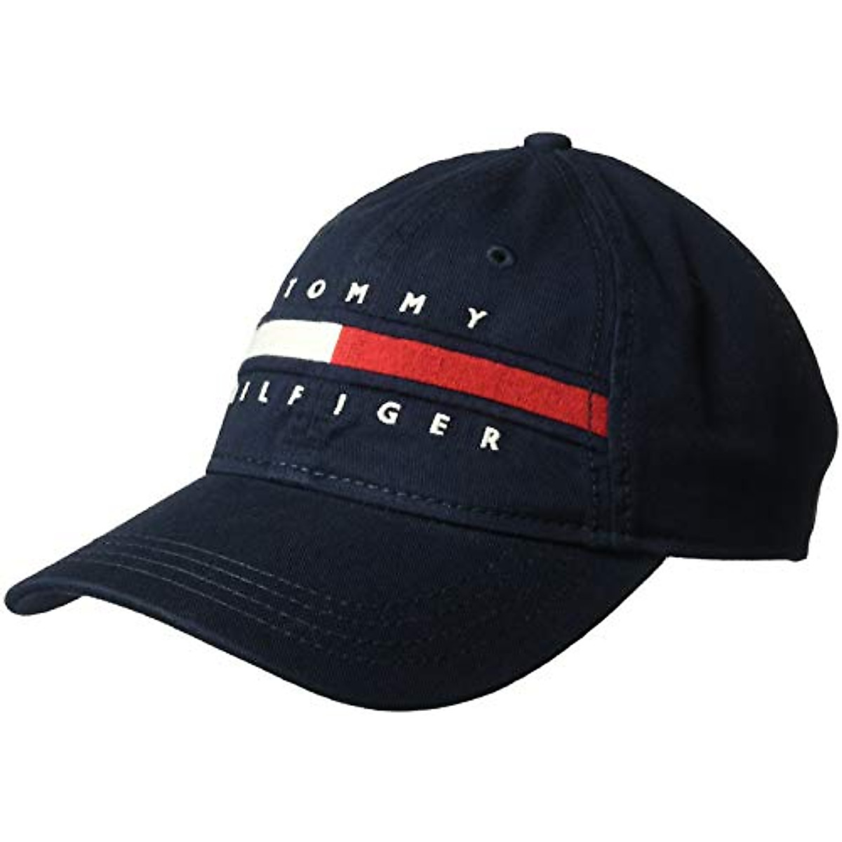 Tommy Hilfiger Men's Men's Dad Hat Avery Baseball Cap, Navy Blazer, One Size US