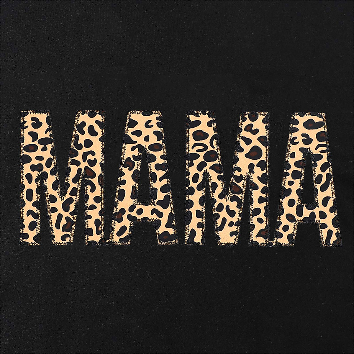 EGELEXY Mama Sweatshirts Women Embroidery Mom Life Blouse Mama Crewneck Pullover Long Sleeve Tops Black