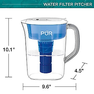 PUR Ultimate Filtration Water Filter Pitcher, 7 Cup, Clear/Blue