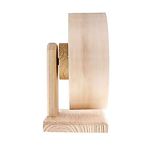 shlutesoy Pet Supplies Animals Toys Wooden Mute Roller Hamster Running Exercise Mouse Sports Wheel Pet Toy Wood Color M