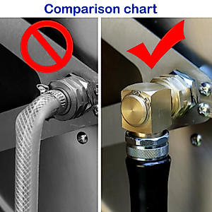 YELUN Garden Hose Swivel elbow Connector 90 Degree Solid Brass Pipe Fittings Hose Kink Protector (1 Pack)