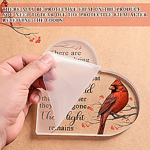 Red Cardinal Gifts Sympathy Gifts Memorial Gift for Loss of Loved One Sympathy Decorations Acrylic Glass Heart Memorial Gift Table Centerpieces Remembrance Decor (Classic Style)