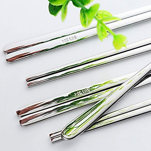 Buyer Star 4 Set Chopsticks Spoon Set, 4 Color Reusable Metal Stainless Steel Korean Chopstix Spoon Set Christmas Gift