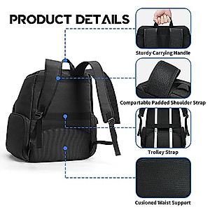 Travel Backpack for Playstation 5 Console, Carrying Case Storage Bag fits for PS5/PS4/PS4 Pro/PS4 Slim/Xbox One/Xbox One X/Xbox One S, Travel Bag for 15.6" Laptop and Gaming Accessories, Black