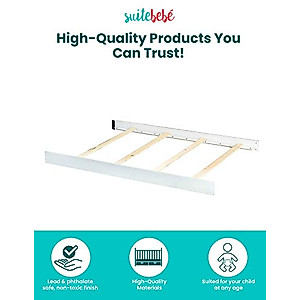 Suite Bebe Connelly Crib to Full Bed Conversion Kit Only, Adjustable in White - Quick Ship, Full Size Bed
