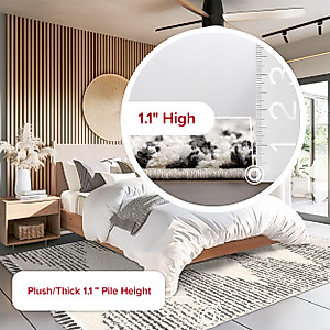 nuLOOM Bria Moroccan Shag Tasseled Area Rug - 8x10 Shag Area Rug Modern/Contemporary Off-White/Charcoal Rugs for Living Room Bedroom Dining Room Nursery