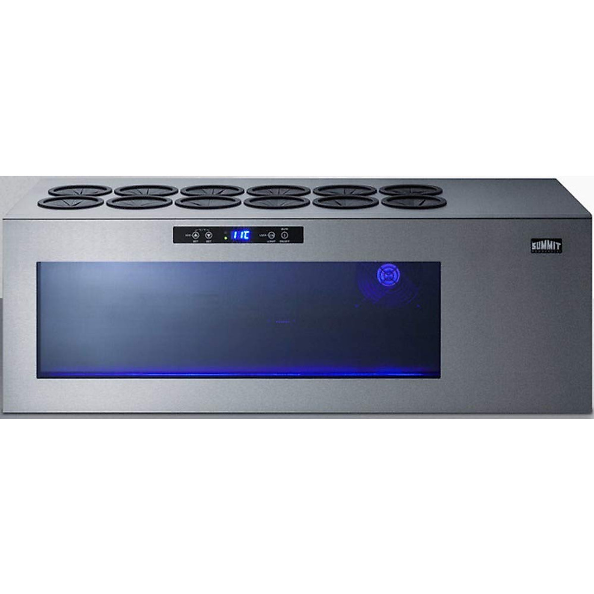 Summit Appliance STC12 12 Bottle Wine Cooler; Auto Defrost; Upright Bottle Storage; Digital Thermostat; Display Window; Temperature Memory Function; Temperature Alarm; Adjustable LED Lighting