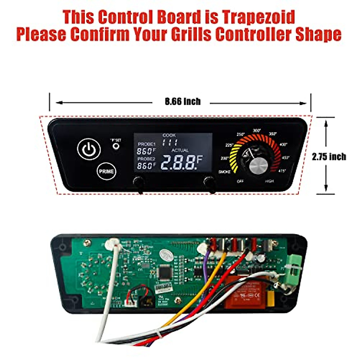 LCD Digital Thermostat Kit Replacement for Pit Boss Grills P7-340/700/1000 Compatible with Pit Boss Classic Austin XL Tailgater Control Board with 2*Meat Probes, RTD Temperature Probe