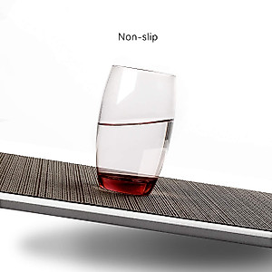 Myir JUN Place Mats, Table Mats Set of 8 Indoor Placemats Washable Non-Slip Heatproof Woven Placemats for Dining Table Fabric Place Mat PVC (Dark Gray, Set of 8)