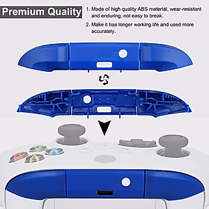 Ikpek 2 Pack Bumpers Replacement LB RB Button for Xbox Series X/S Controllers, Blue Shoulder Trigger Buttons Top Middle Bracket for Xbox Series Controller