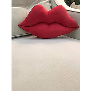 Red Lip Shape Pillow Red Lip Shaped Pillow Soft Plush Smooch Lips Decorative Pillow.