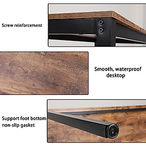 onzy Home Conference Tables 6ft Meeting Room Study Writing Table Office Computer Desk Save Space Design for 8 People, Brown 4PCS