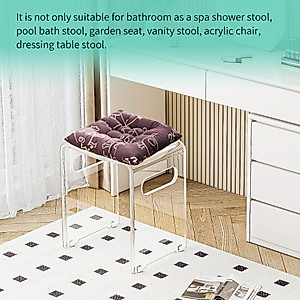 LFTYTUO Acrylic Anti-Skip Shower Bench, Clear Shower Stool for Inside Shower, Modern Shower Chair with Curved Seat & Water Leaking Hole 300LBS Weight Capacity