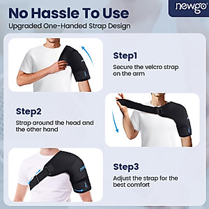 NEWGO Shoulder Ice Pack Rotator Cuff Cold Therapy, FSA HSA Eligible Ice Pack Shoulder Wrap Cold Compression Sleeve for Pain Relief, Surgery Recovery, Bursitis - Medium