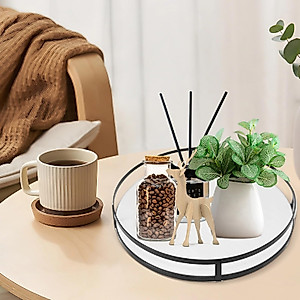 12" Wood Lazy Susan,Wooden Lazy Susan Organizer Display Stand,Turntable 360 Degrees Rotating Table Decor ,Round Lazy Susan for Countertop Cabinet or Dining Table,Farmhouse Table Decor.(White)