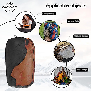 OMVMO 1Pcs100L Mesh Sleeping Bag Storage Sack Stuff Sack Mesh Laundry Bag Drawstring Bag，Tear-Resistant Polyester Mesh,300D Oxford Bottom,Anti-Dirt and Water-Resistant.