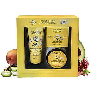 BELLA B 3-Piece Gift Set - Pregnancy Gifts For First Time Moms - Pregnant Mom Gifts - Mom To Be Gifts - Pregnancy Gift Basket - Sitz Bath Soak - Honey Tummy Butter - Silk And Honey Moisturizing Cream
