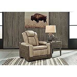 Signature Design by Ashley Next-Gen DuraPella Power Recliner with Adjustable Headrest, Sand & Next-Gen DuraPella Power Reclining Sofa with Adjustable Headrest, Sand