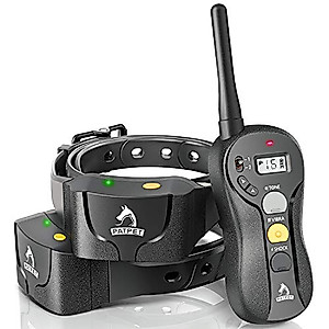 Patpet Dog Training Collar with Remote - Shock Collar for Large Dogs, IPX7 Waterproof Training Collar with Beep, Vibration, Shock Modes