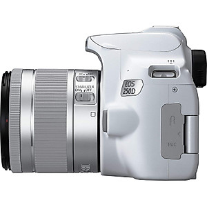 Canon EOS 250D (Rebel SL3) DSLR Camera w/ 18-55mm is STM Lens (International Version) No Warranty (White)