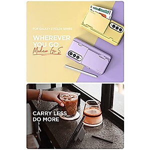 VRS DESIGN Terra Guard Modern GO S Phone Case for Galaxy Z Fold 4 5G (2022), Premium Modern Neat Style Hinge Protection Card Case with S Pen Compartment (Matte Black/Renewed)