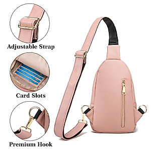 Haytijoe Antitheft Crossbody Bag for Women Travel Sling Bag Shouler Bag Fanny Packs Sling Purse(Pink)