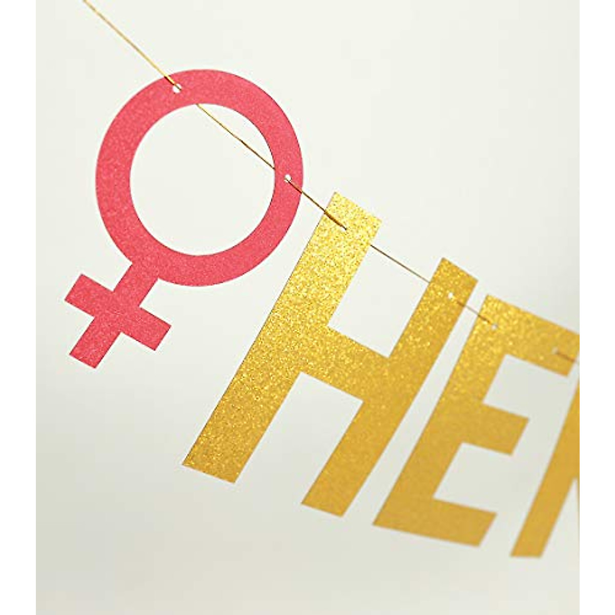 Here for The Sex Banner Gold Glitter Garland for Baby Shower Gender Reveal Party Supplies Decorations by Ucity