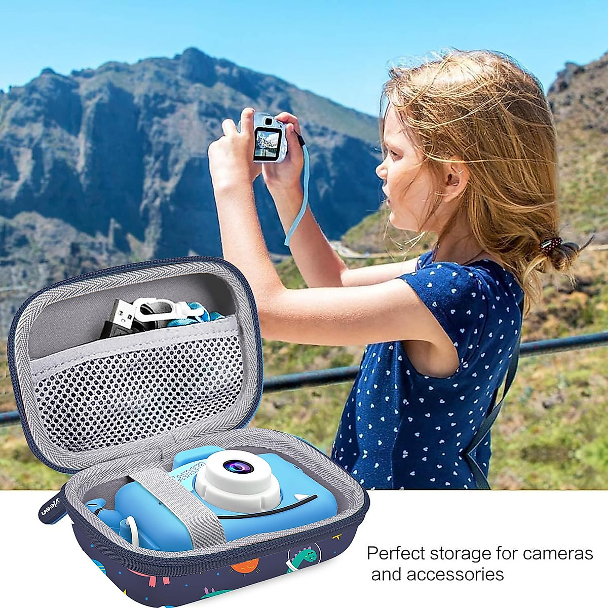 Leayjeen Kids Camera Case Compatible with Seckton/GKTZ/OZMI/HANGRUI/VATENIC/Langwolf and More Kid Toddler Digital Cameras Toys for Birthday Boys Girls Gifts (Case Only)…