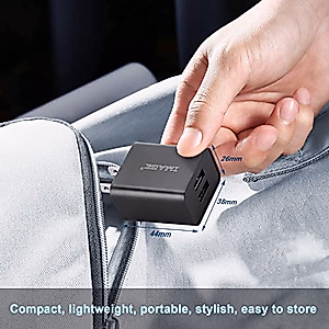 USB Charger, IMAGE 2 Packs USB Travel Charger with Dual Port, 5V/2A 10W Output Power, UL Approval Charger Adapter for Most USB Equipment