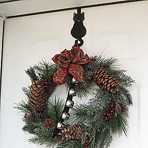 Evelots 2 Pack Over The Door Hook/Hanger-Coat/Jacket Organizer, Towel Holder, Kitty Cat Shape-Black Iron-Holds 20 Lbs.