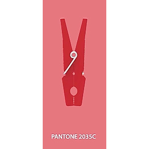 Classic Clothespin Bundle: Clothesline Basket + 50-Pk Memoir Pegs | Made in Portugal | Recycled Materials + 100% Recyclable | Waterproof (Red Bundle: Classic Basket + 50 Memoir Clothes Pegs)