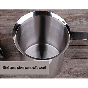 Sindh Stainless Steel Manual Milk Frother, Hand Pump Milk Foamer with Filter Screen for Cappuccino Coffee Latte Hot Chocolate, 14-Ounce Capacity (400ml)