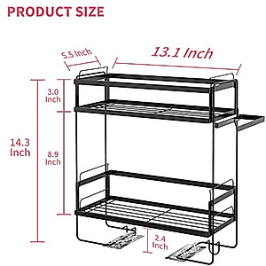 STILLDIO Bathroom Over The Toilet Storage Shelf 2-Tier Bathroom Storage Organizer Metal Basket Cabinet with Paper Holder Home Space Saving